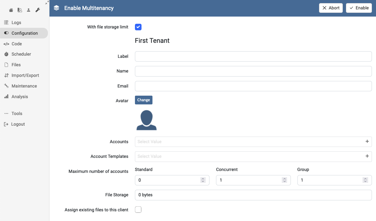 Manual - 4. Multitenancy - Low Code Platform REWOO Scope